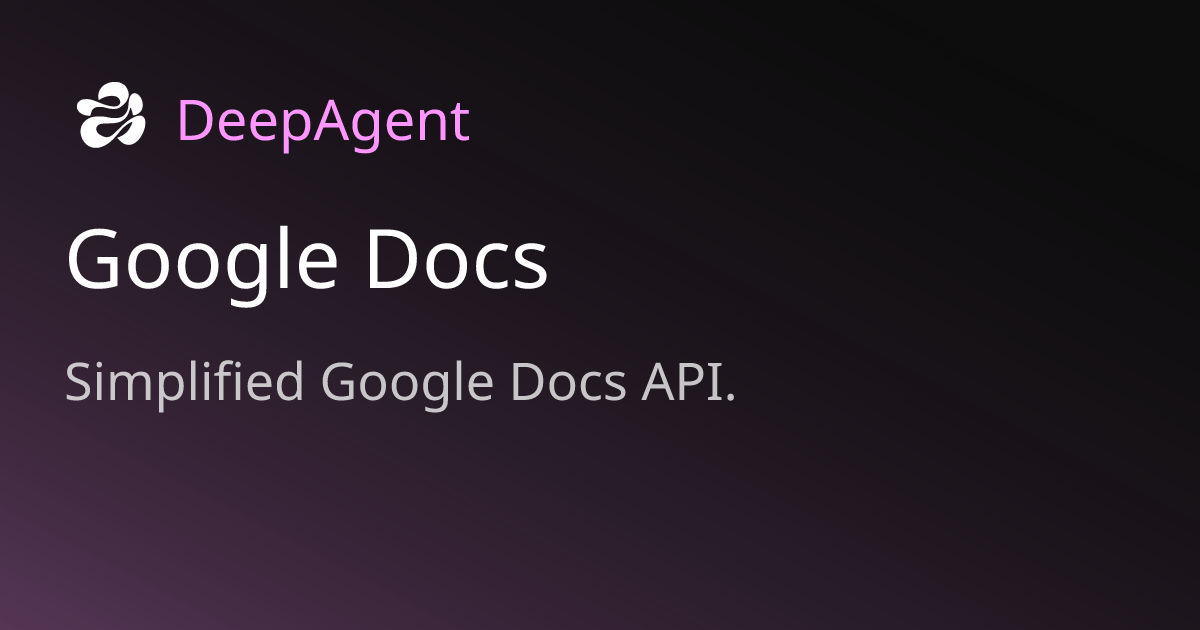 Google Docs | DeepAgent